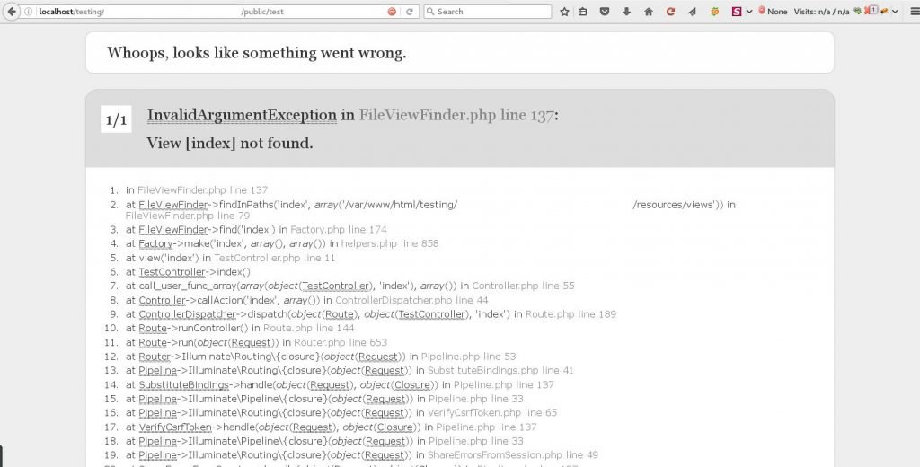 View Index Not Found Laravel Error Message Just Another Sharing Site